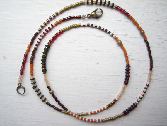 Seed Bead Necklace Thin Beaded Chain Delicate Minimalist - Etsy