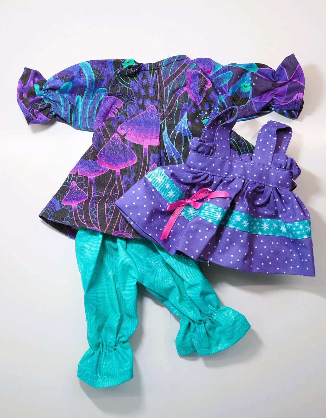 Raggedy Ann Doll Clothes for Rag Doll Outfit Purple and Teal Doll ...