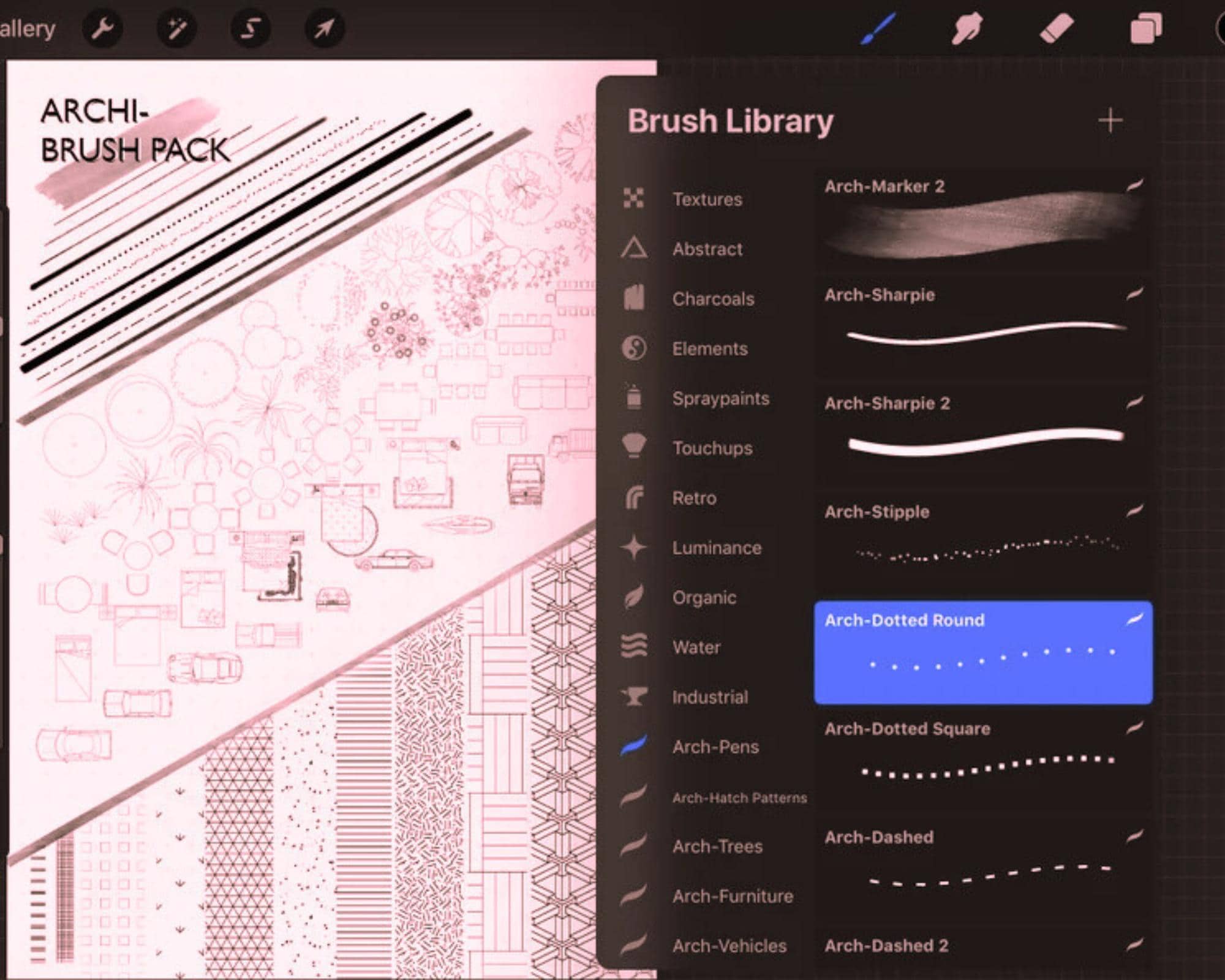 Procreate Architecture Brush/hatch/block Pack *updatev4.1* - Etsy