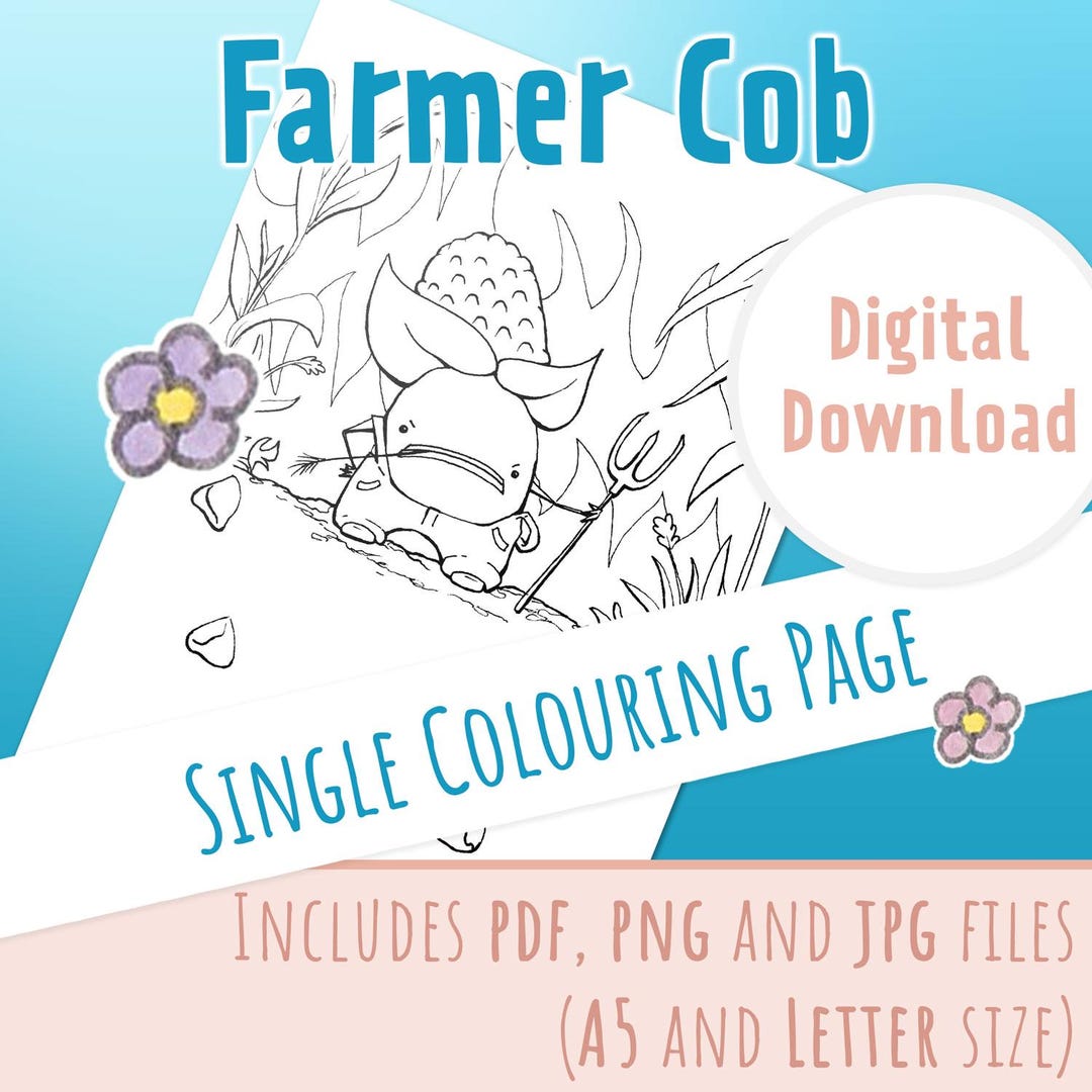 Funny Grumpy Corn Colouring Page | Silly Farmer Printable | Cute Food ...