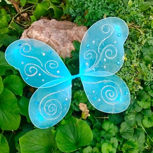 Blue Butterfly Fairy Wings Handmade Pixie Costume Baby Girl Toddler ...