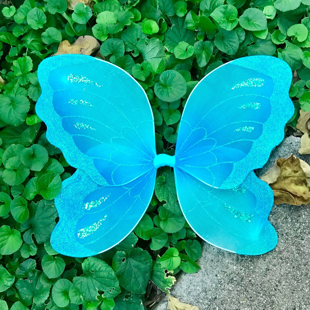 Blue Fairy Wings Butterfly Costume Girls Bedroom Decor Baby Photography ...