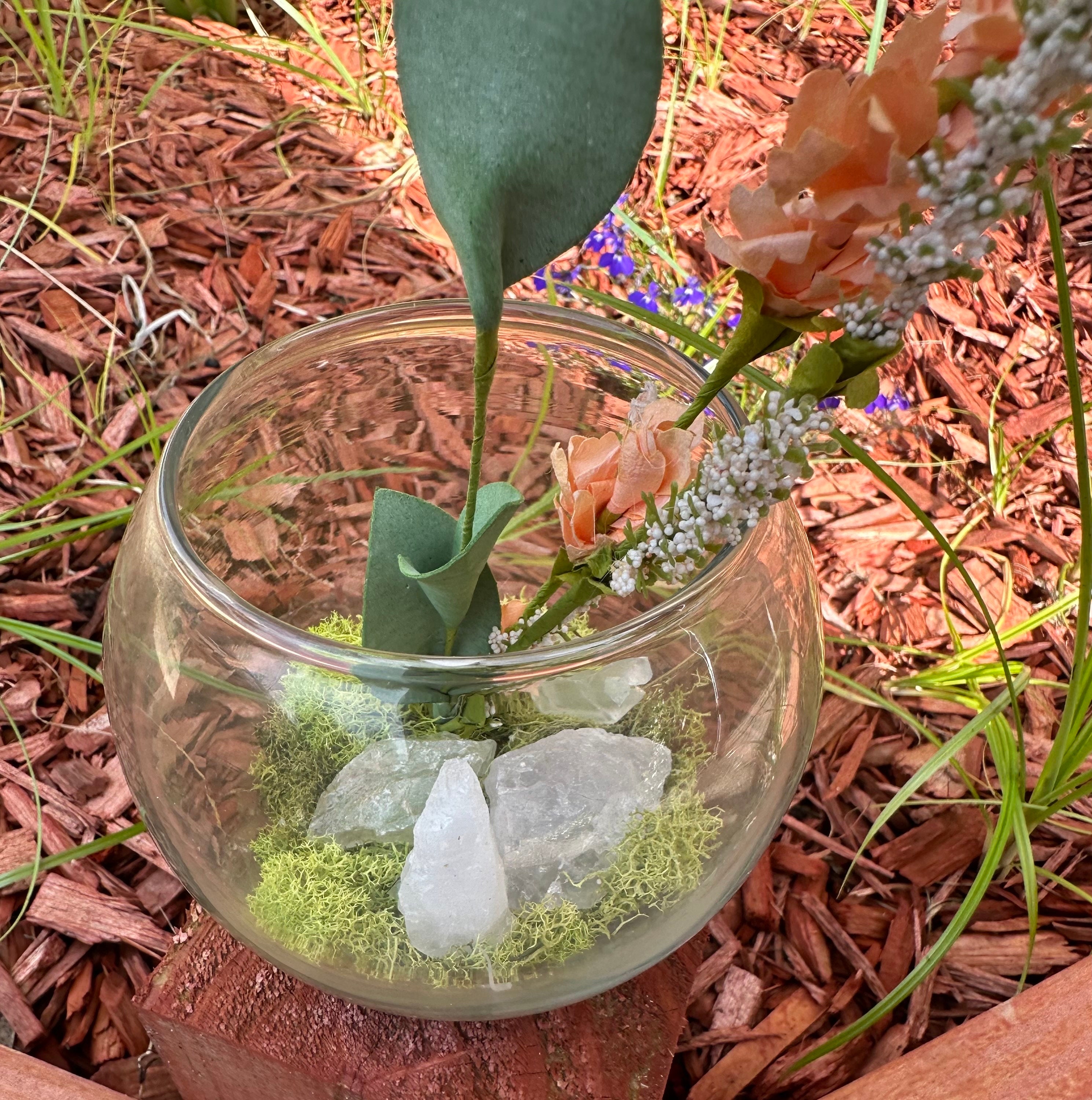 Glass Bowl Floral Display - Etsy