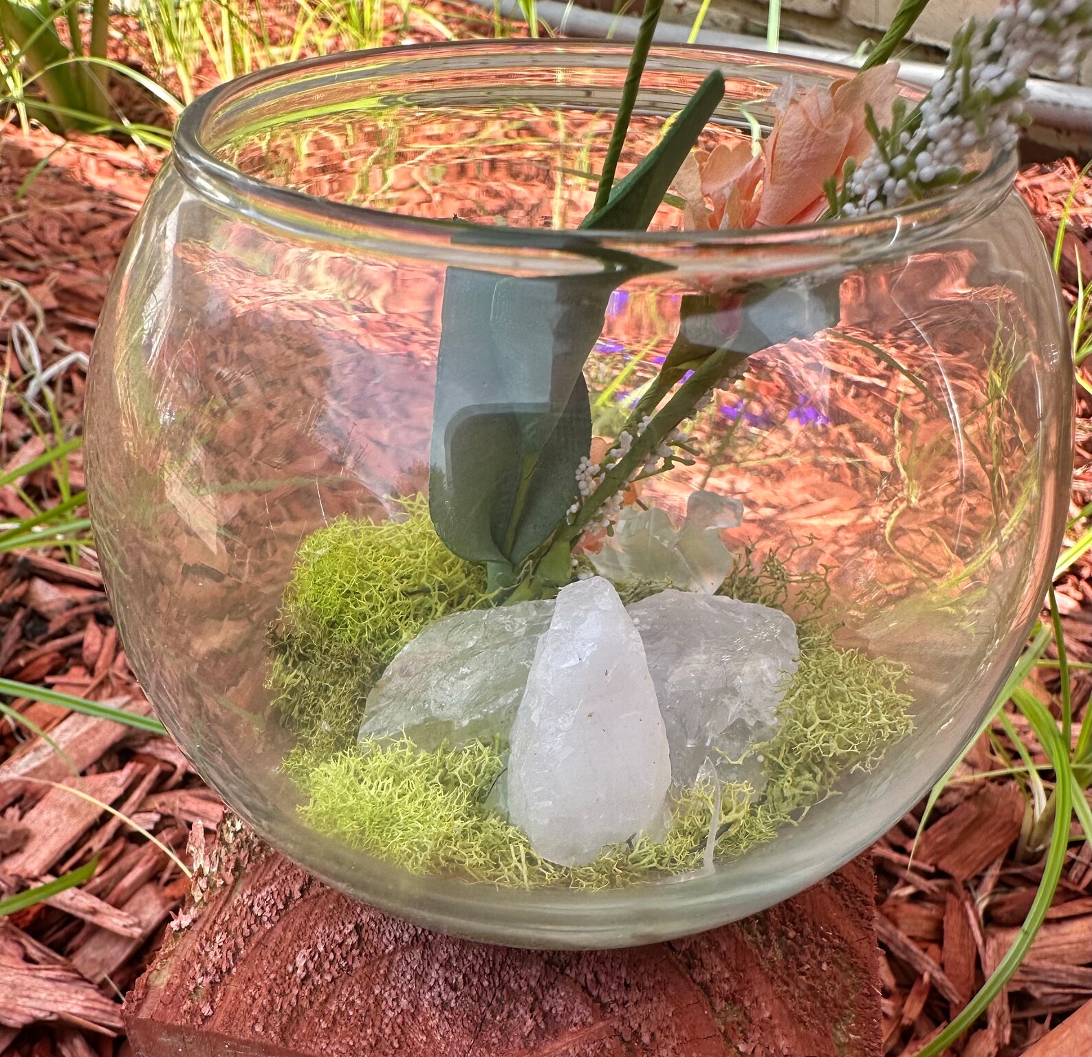 Glass Bowl Floral Display - Etsy