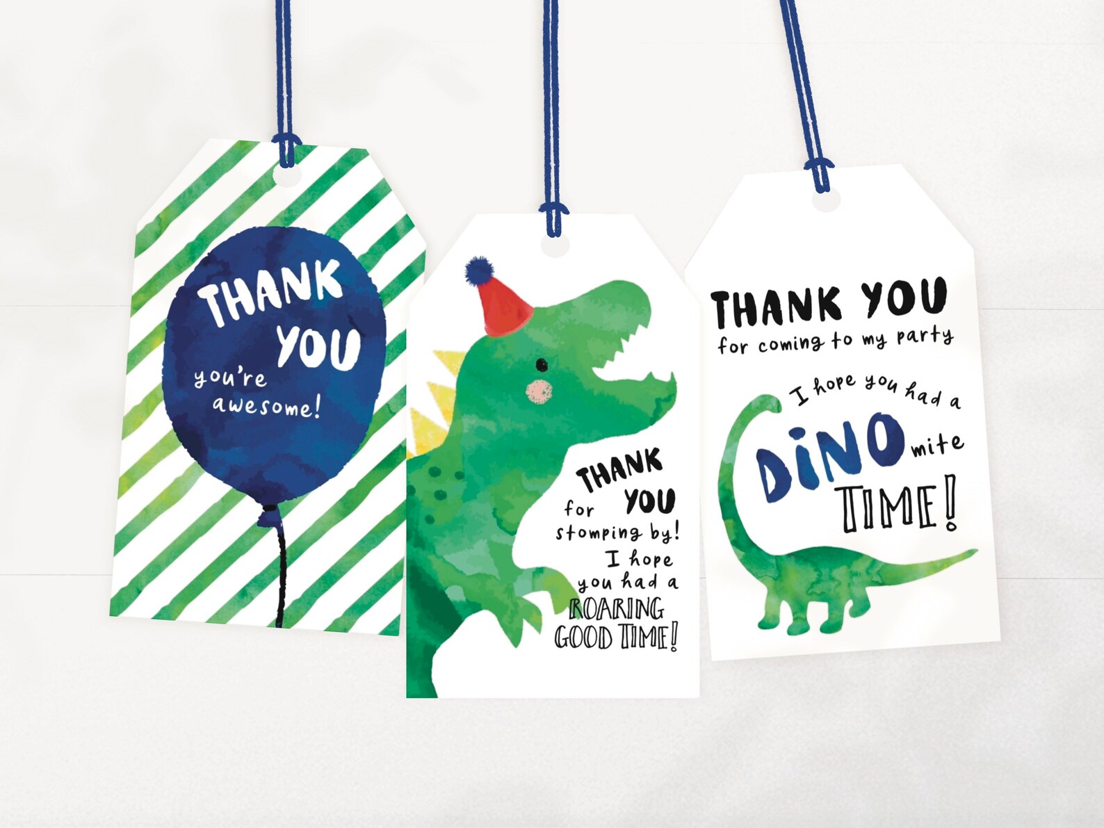 Dinosaur Thank You Tags Birthday Party Gift Tags Dino - Etsy