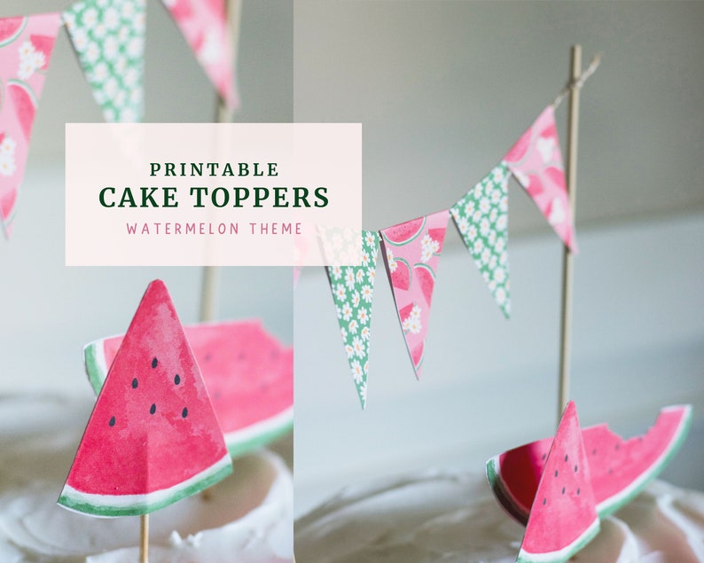 Watermelon Theme Cake Toppers Birthday or Shower Party - Etsy