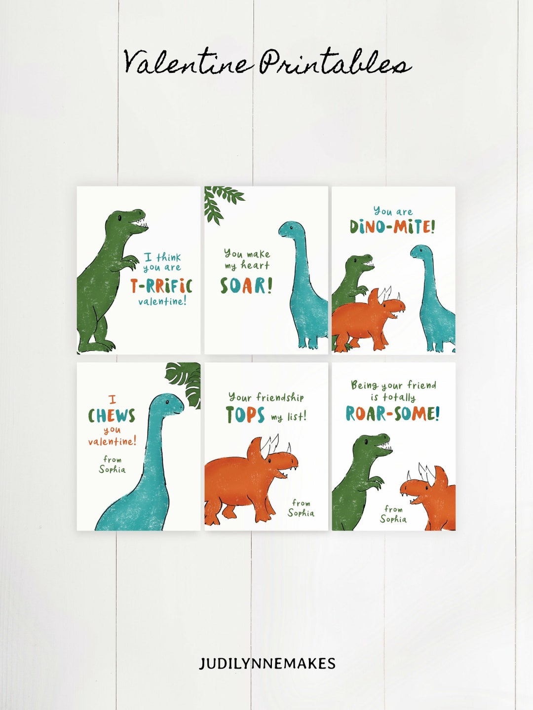 Printable Dinosaur Valentine's Day Cards for Kids, Dinosaur Valentine ...