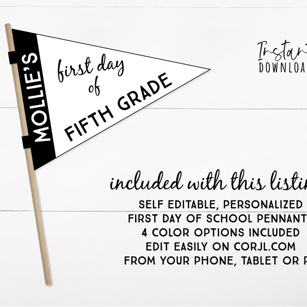 School Pennant - Etsy