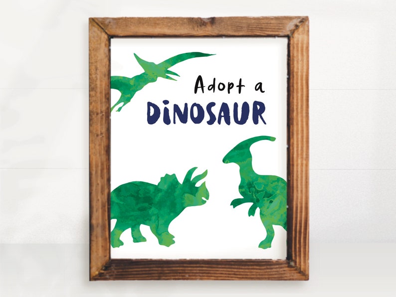 Adopt a Dinosaur Sign and Adoption Certificate Dinosaur - Etsy