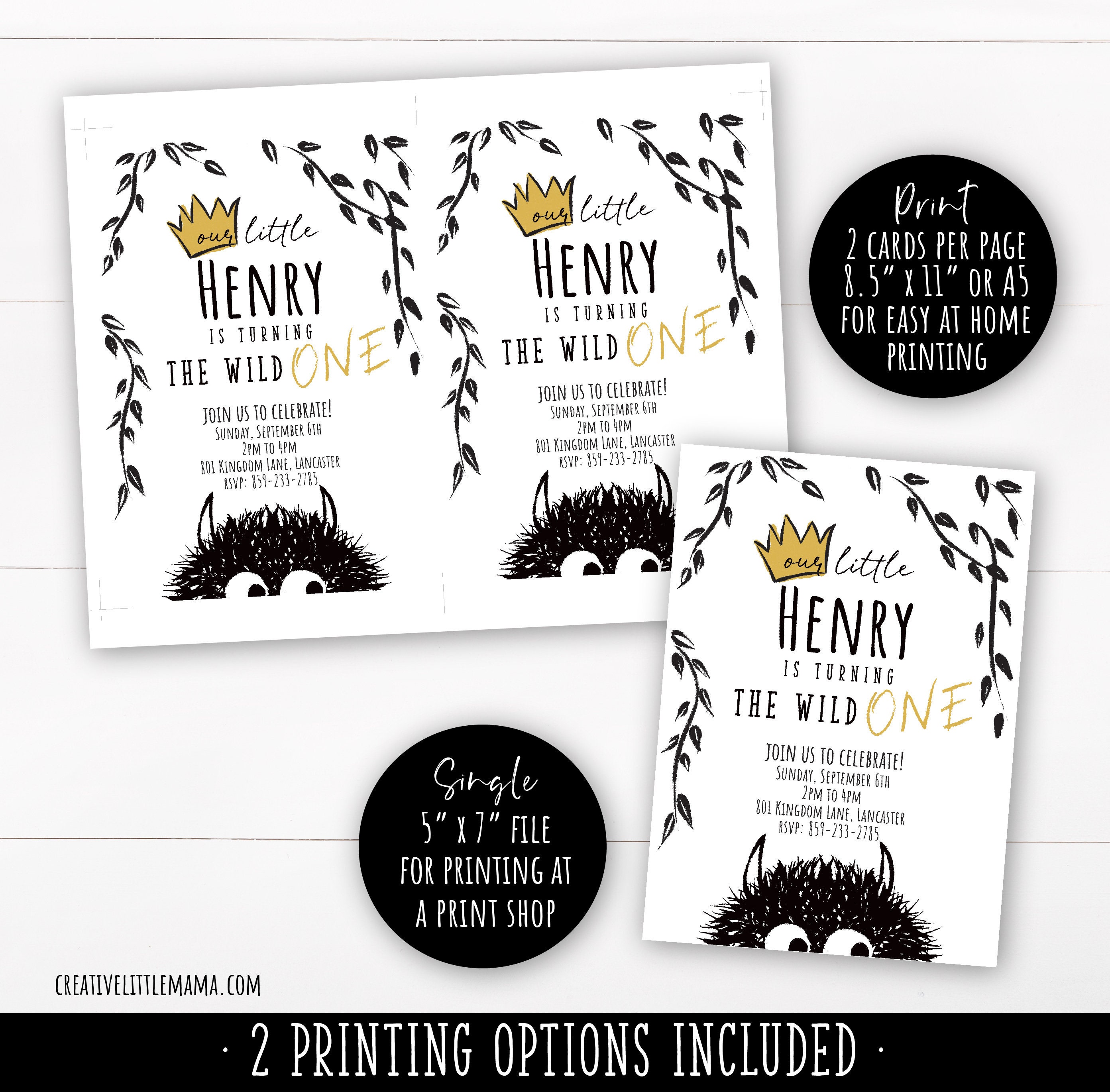Wild ONE Invitation Template Printable First Birthday - Etsy