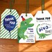 Dinosaur Thank You Tags Birthday Party Gift Tags Dino - Etsy