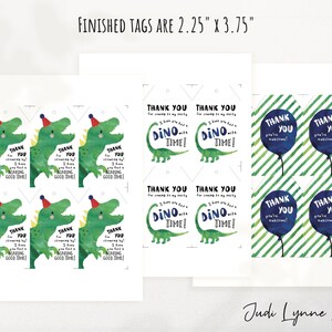 Dinosaur Thank You Tags Birthday Party Gift Tags Dino - Etsy