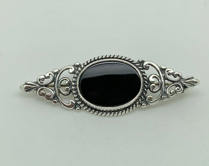 Ortak Malcolm Gray Scottish Sterling Silver Black Onyx Ornate Brooch - Etsy