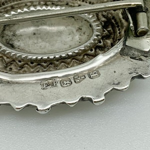 Antique Victorian 1885 Sterling Silver Embossed Gothic Aesthetic Brooch ...