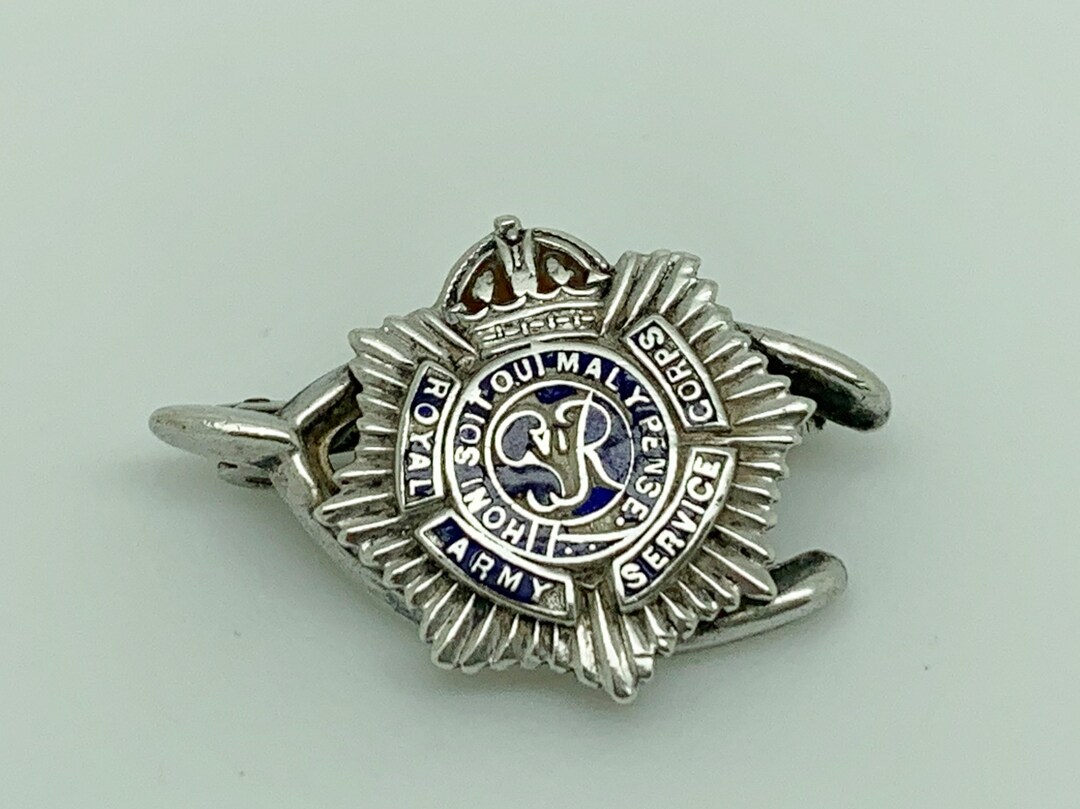 WWII Sterling Silver Royal Army Service Corps Lucky Wishbone Sweetheart ...