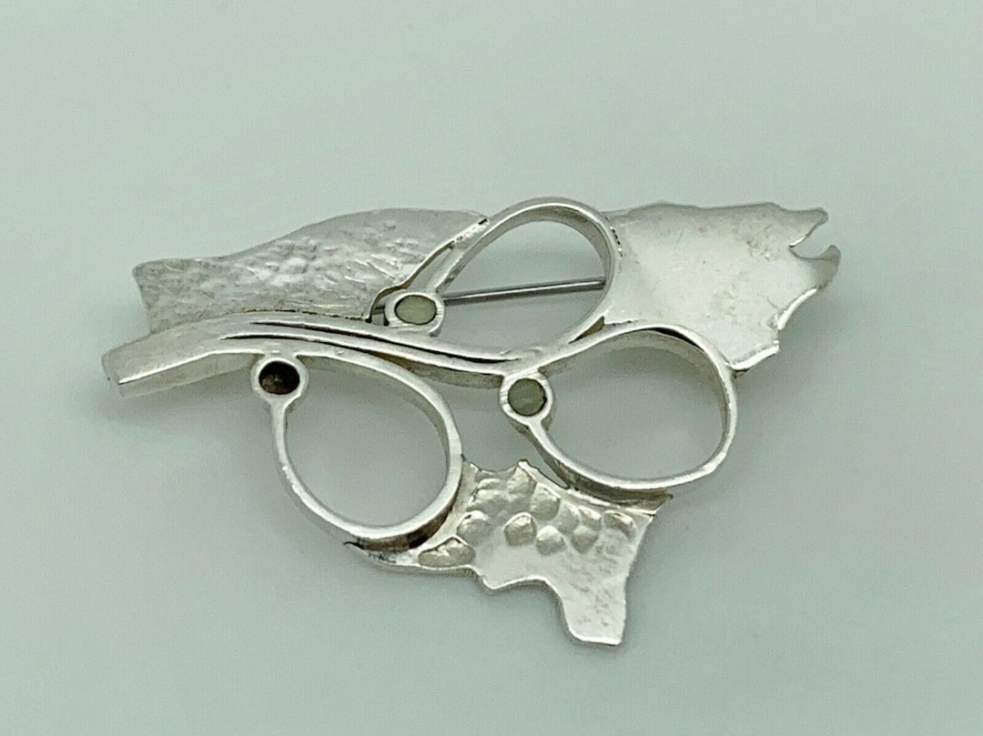 Vintage 1982 MJS Studio Sterling Silver Mid Century Abstract Organic ...