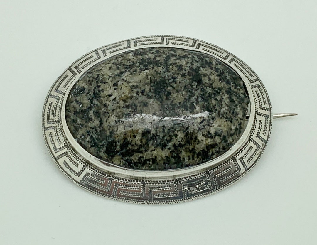 Antique Victorian Sterling Silver Scottish Aberdeen Granite Large ...