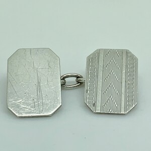 Vintage 1964 Sterling Silver Engine Turned Geometric & Plain Panel ...