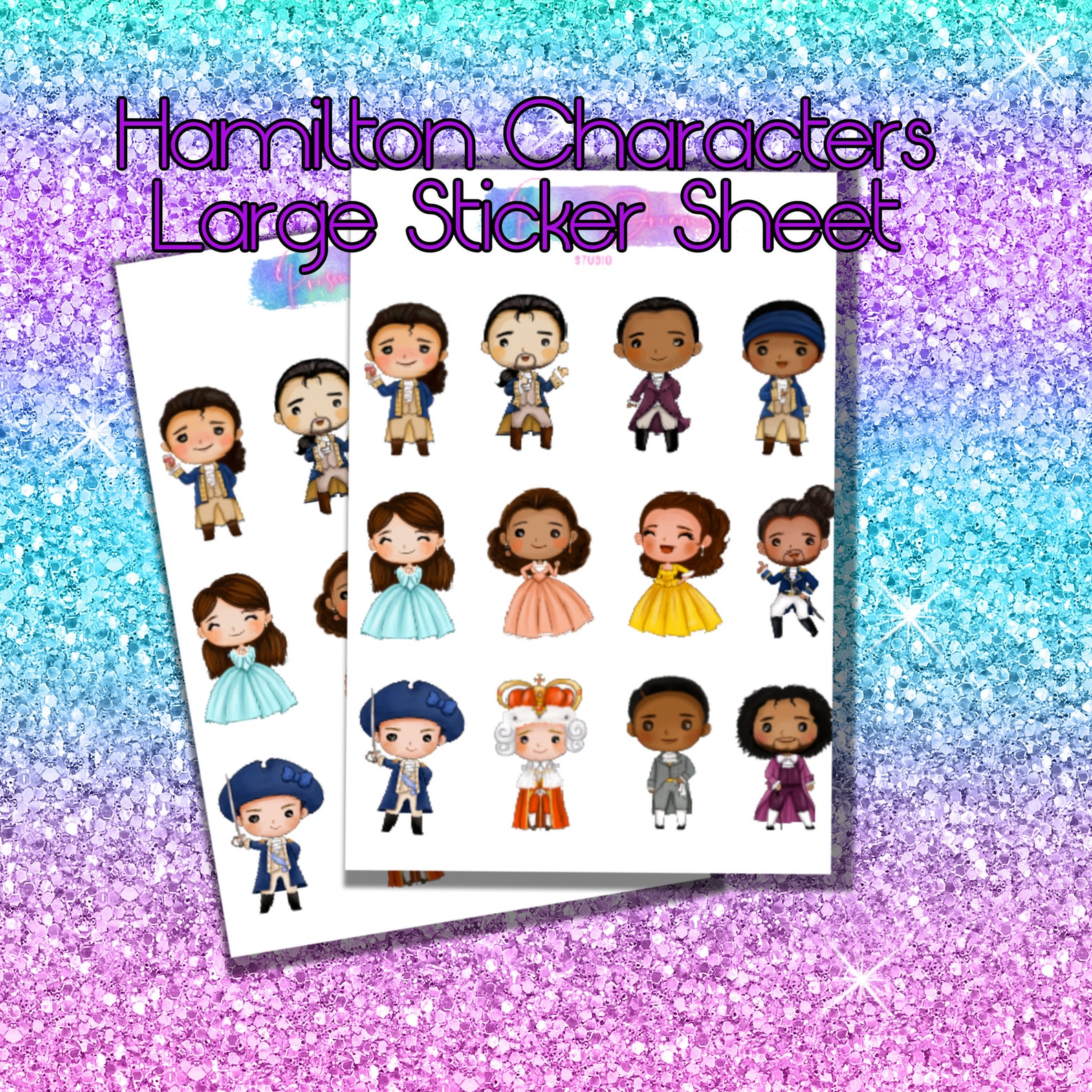 Hamilton All Characters Large Sticker Sheet - Etsy