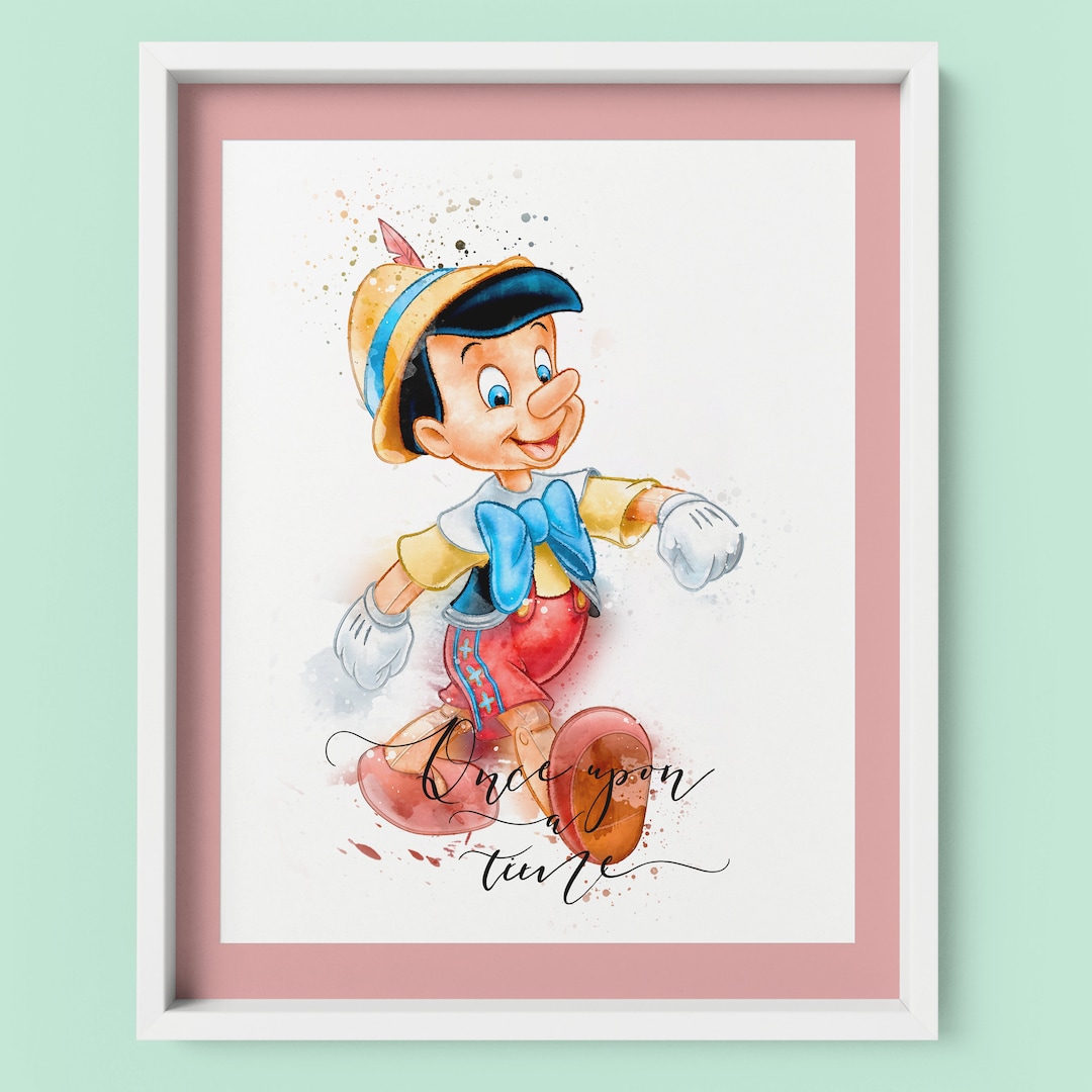 Pinocchio 1 Cartoon A3 Watercolour Wall Art Print Home or Office Decor ...