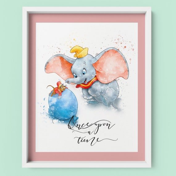 Dumbo 3 Cartoon A3 Watercolour Wall Art Print Home or Office | Etsy