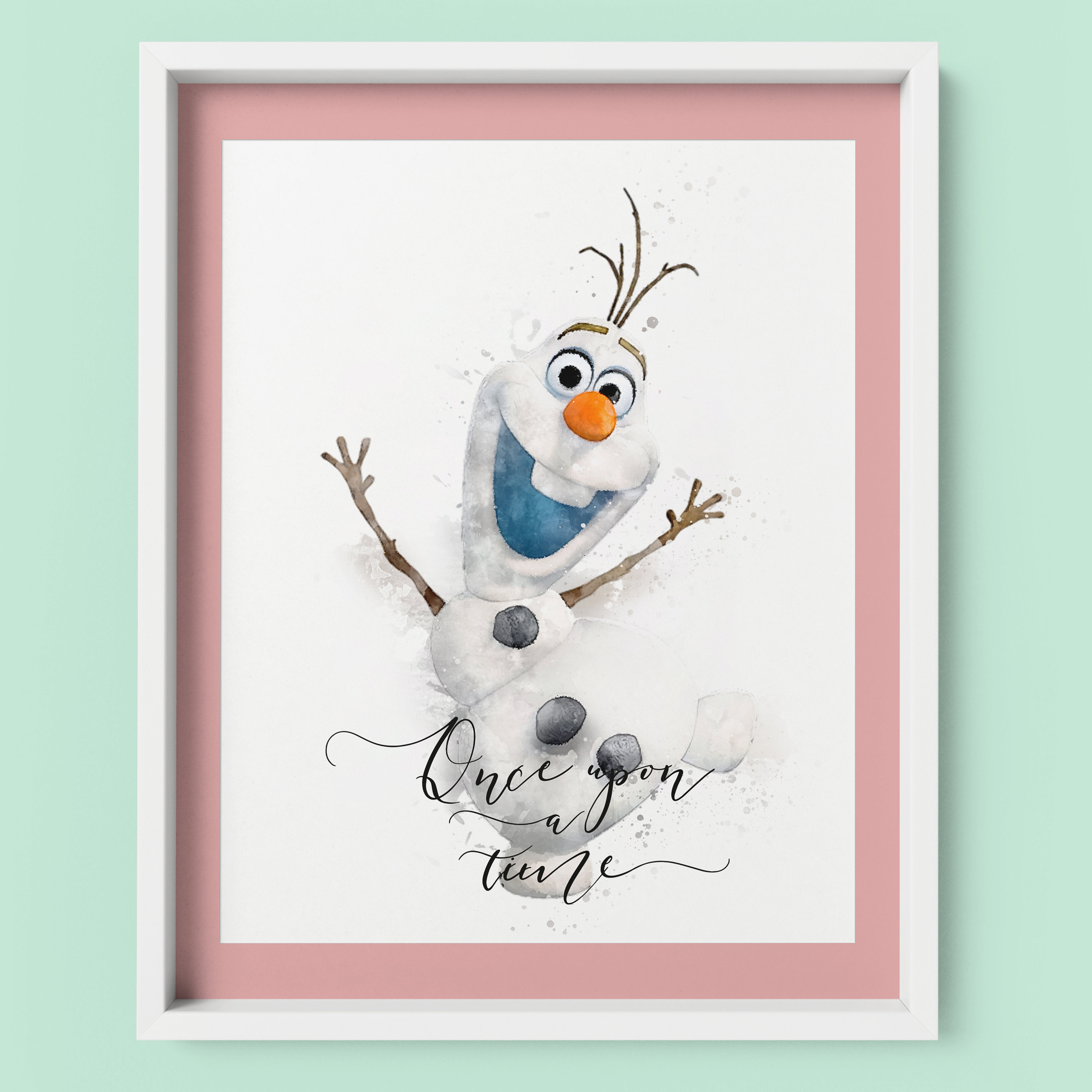 Olaf Frozen Cartoon A3 Watercolour Wall Art Print Home or Office Decor ...