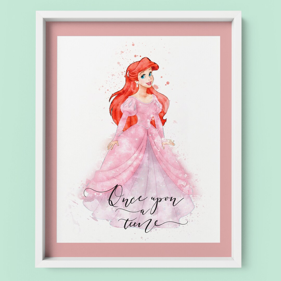 Ariel 6 the Little Mermaid Cartoon A3 Watercolour Wall Art Print Home ...