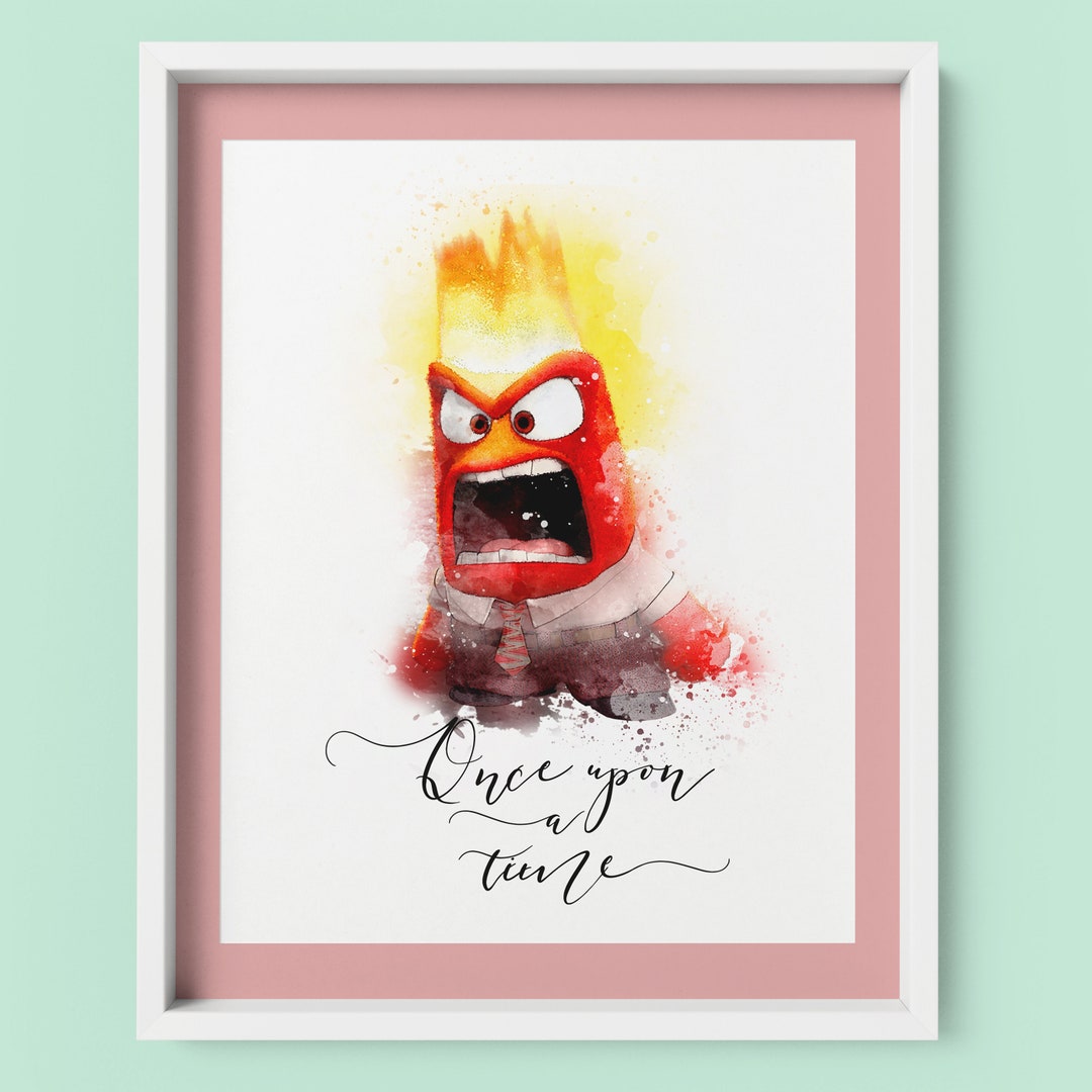 Anger Inside Out Cartoon A3 Watercolour Wall Art Print Home - Etsy