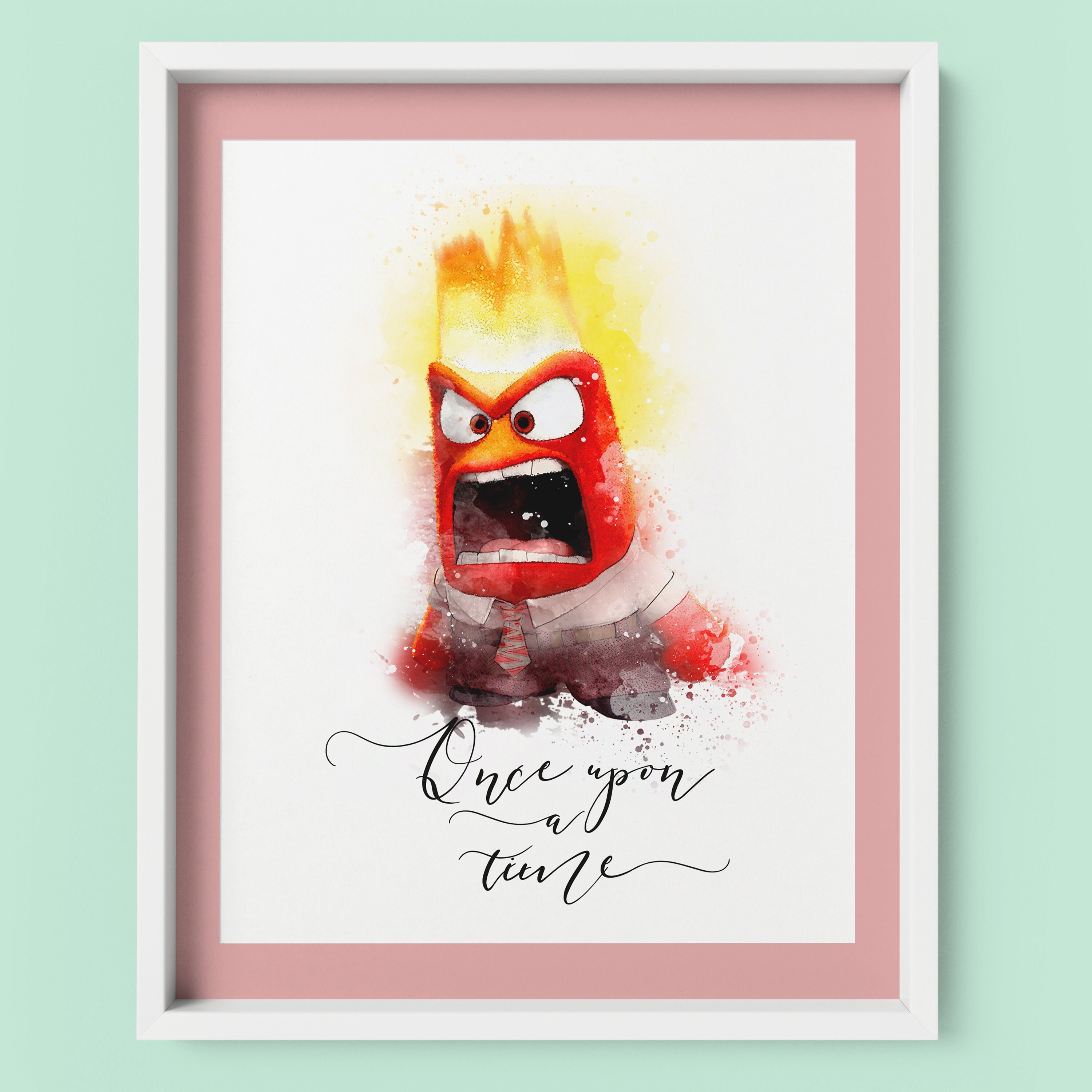 Anger Inside Out Cartoon A3 Watercolour Wall Art Print Home | Etsy