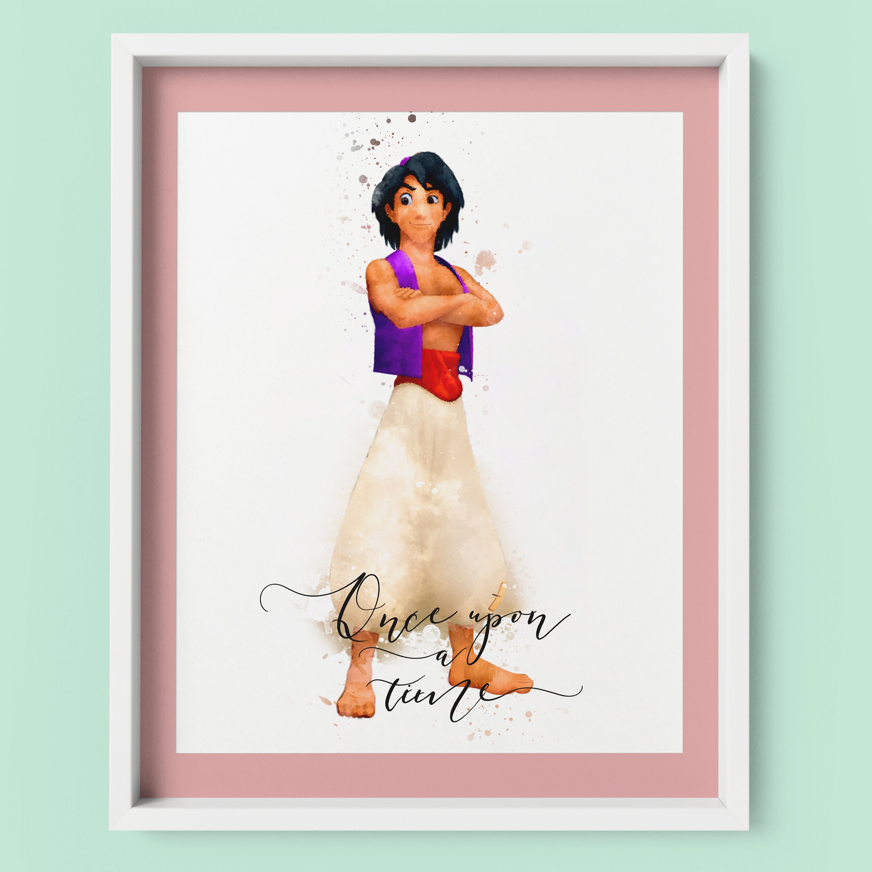 Aladdin Cartoon A3 Watercolour Wall Art Print Home or Office Decor - Etsy