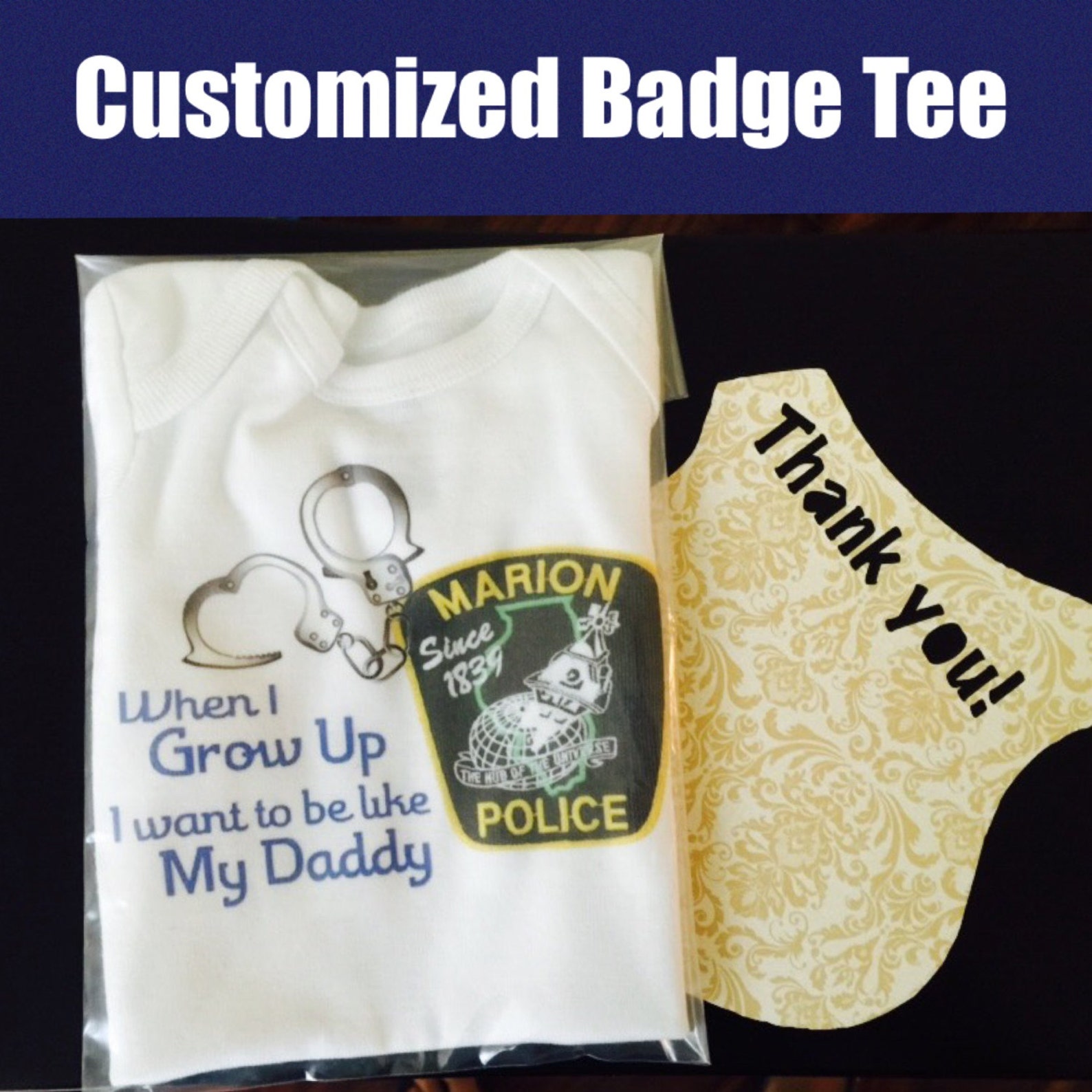 Custom Police Badge Baby Police LEO Shirt Bodysuit when - Etsy