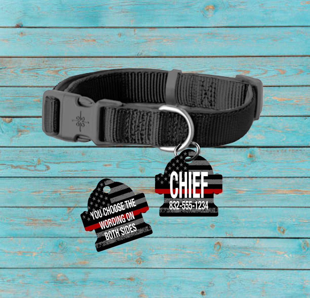 TRL Fire Hydrant Pet Tag | 2-sided Thin Red Line ID | Custom Aluminum ...
