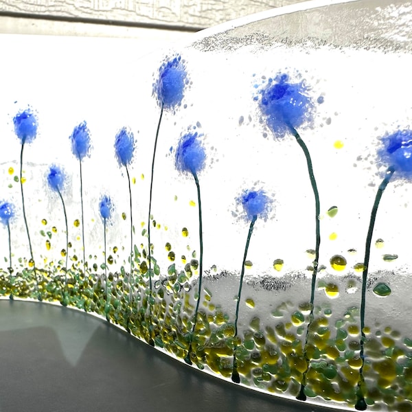 Fused Glass Flower Panel - Etsy