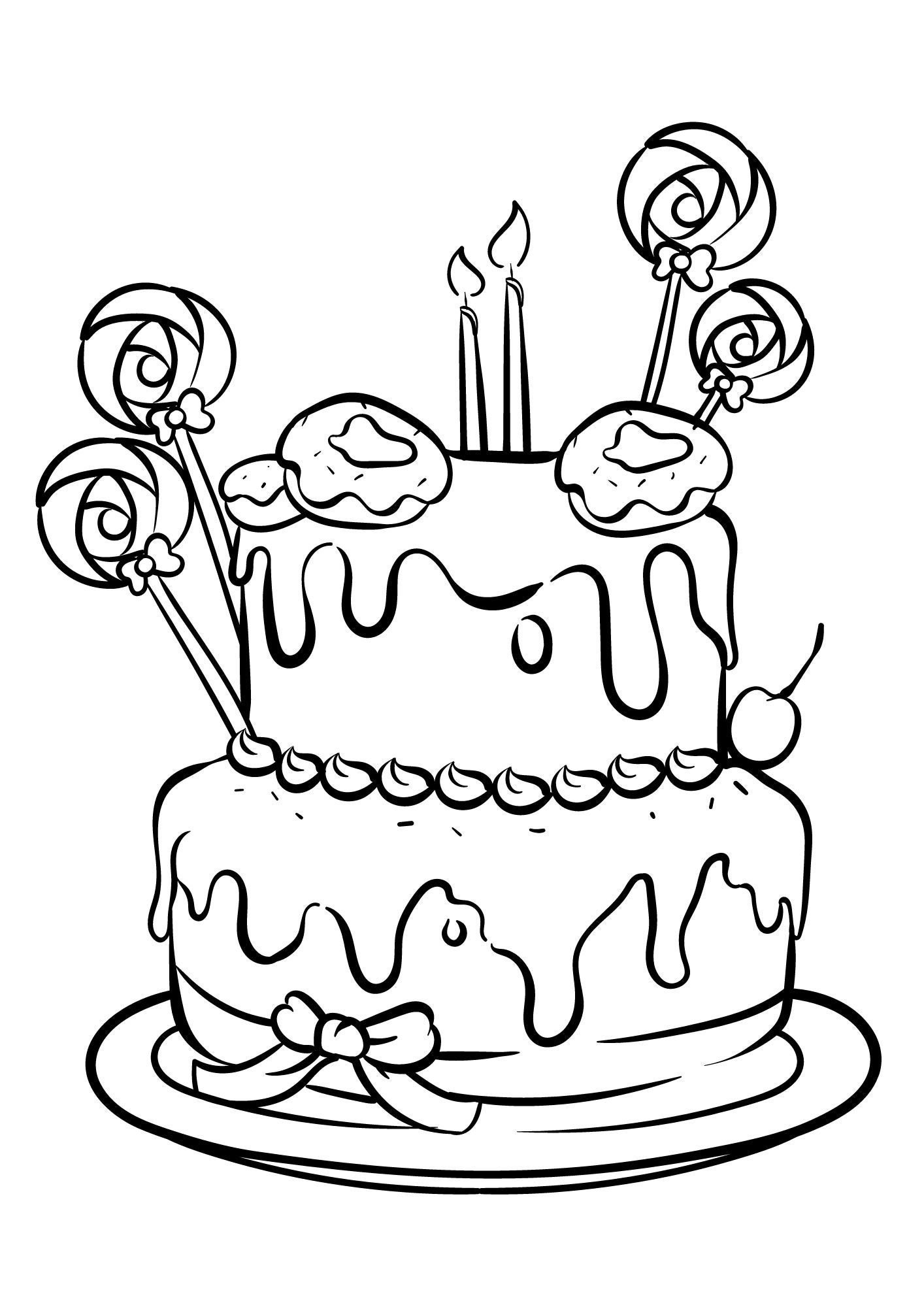 Cake Coloring Page - Etsy