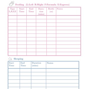 New Baby Log Book Track Sleep, Feeds, Nappy Changes, and Activities - Etsy