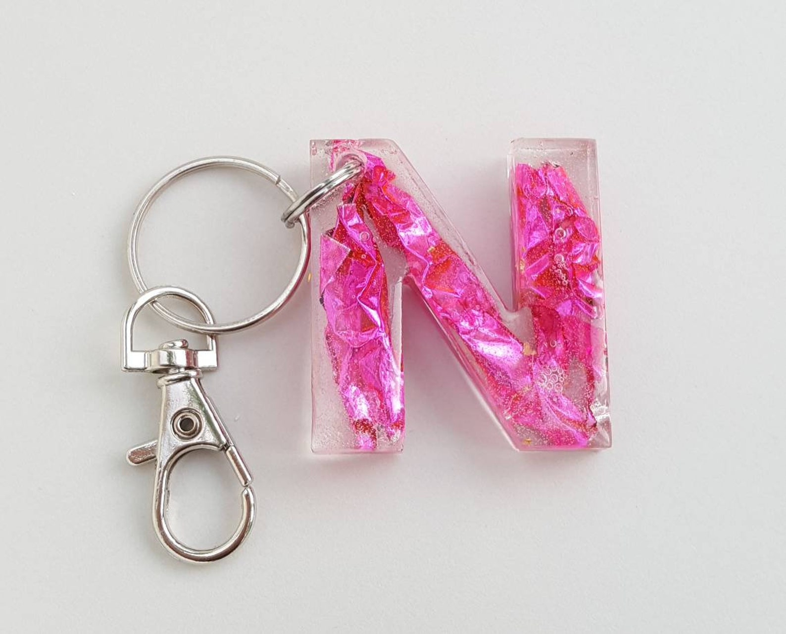 Initial Keyrings Initial Keychains Resin Letter Keyring - Etsy UK