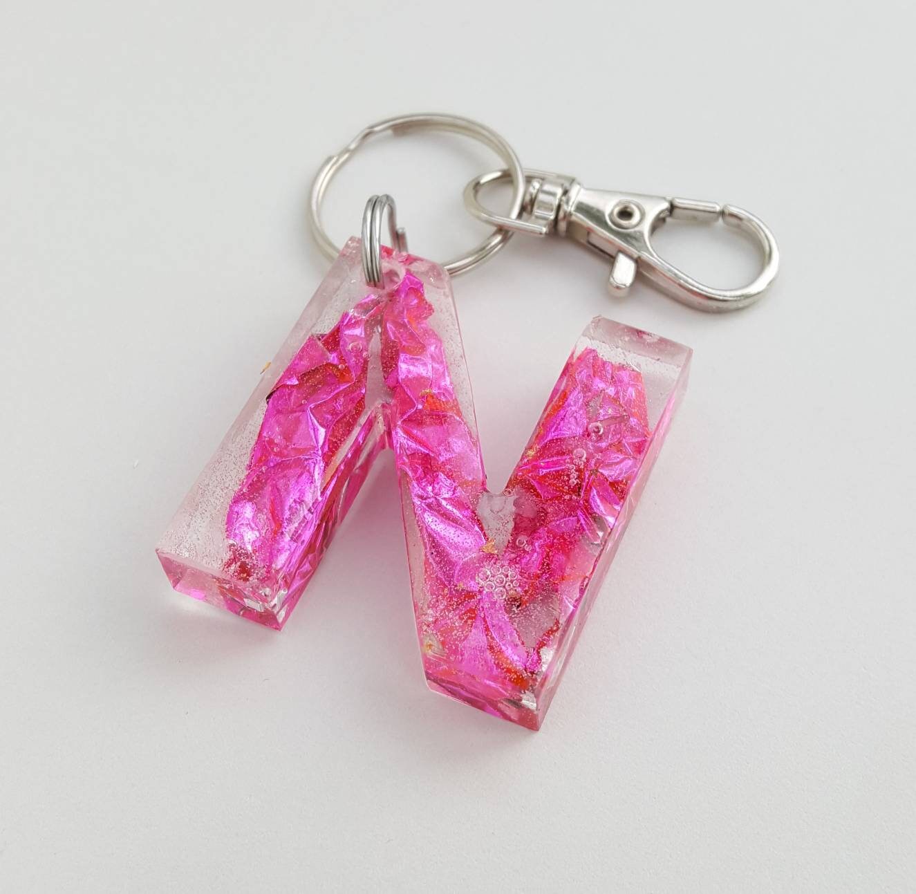 Initial Keyrings Initial Keychains Resin Letter Keyring - Etsy UK