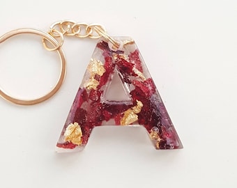 Real Flower Resin Keychain Rose Petals Keychain Handmade - Etsy Hong Kong