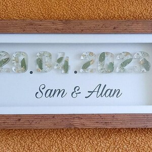 Wedding Date, Flower Box Frame, Personalised Names, Wedding Keepsake ...