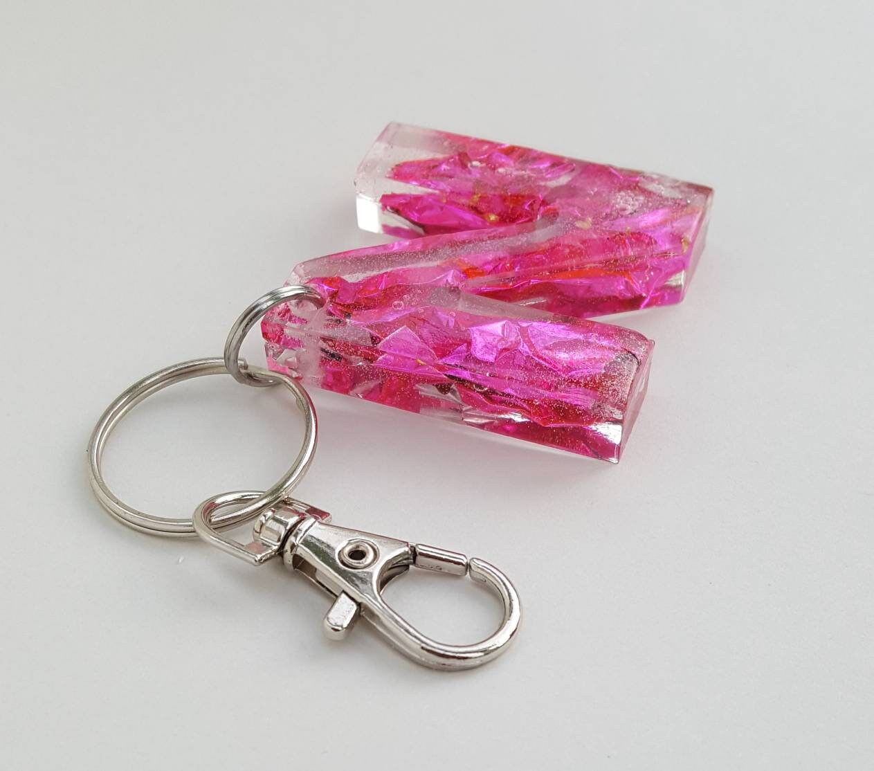 Initial Keyrings Initial Keychains Resin Letter Keyring - Etsy UK