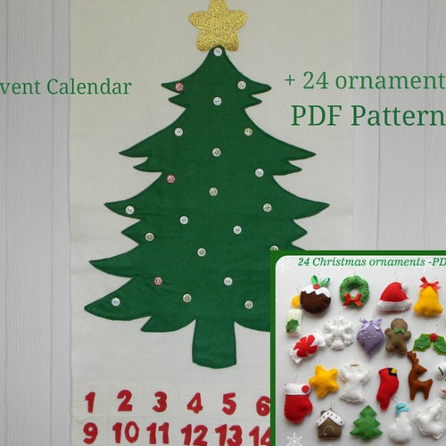 Christmas Tree Advent Calendar Pattern 29 Ornaments - Etsy