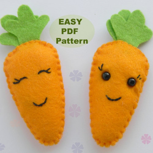 PDF Pattern Carrot Ornament Pattern Cute Veggies Easy Sewing - Etsy