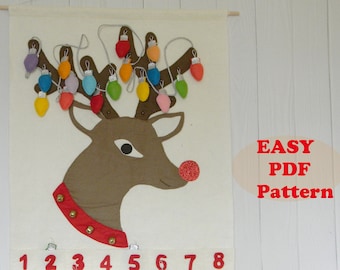 PDF Pattern Reindeer Advent Calendar Christmas Felt Advent | Etsy