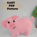 Pig Felt PDF Pattern Felt Pig Ornament Pattern Pig Sewing Pattern DIY ...