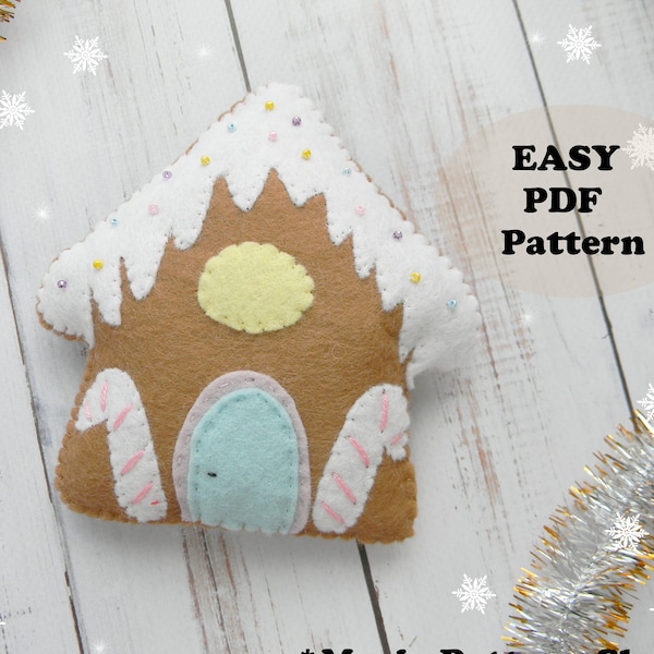 Felt Gingerbread House Ornament - Etsy