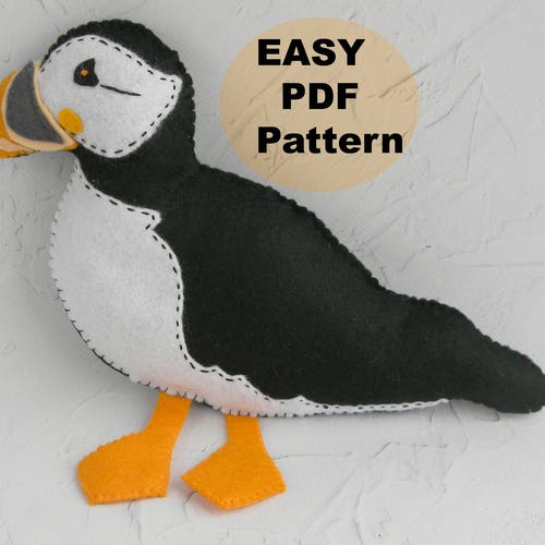 Stuffed Puffin Sewing Pattern Felt Puffin Plush Softie Arctic | Etsy