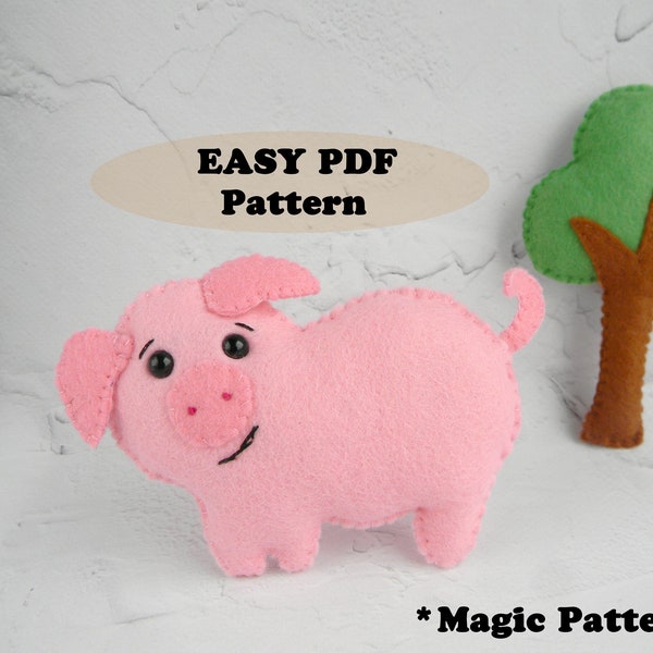 Felt Pig - Etsy
