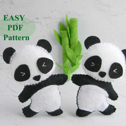 Panda Felt Ornament PDF Pattern Felt Panda Bear Sewing Pattern - Etsy UK