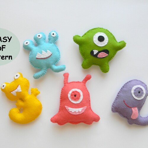 PDF Felt Monster Pattern Plush Monster Toy Alien Softie Sewing - Etsy
