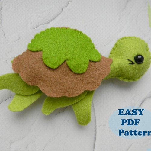 Turtle PDF Pattern Felt Turtle Sewing Pattern Turtle Plushe | Etsy
